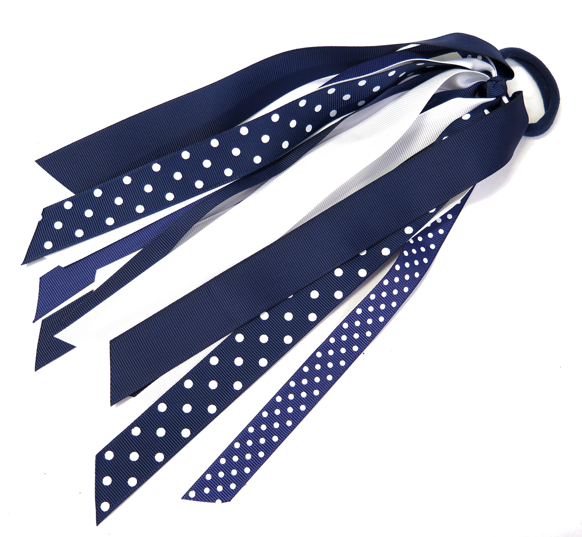 School Colours Hair Accessories Pony Streamer Navy - Navy Blue Hair ...