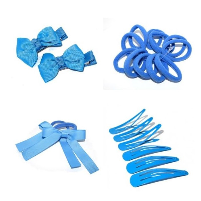 School Colours Hair Accessories Prep Starter Pack in Sky Blue School ...